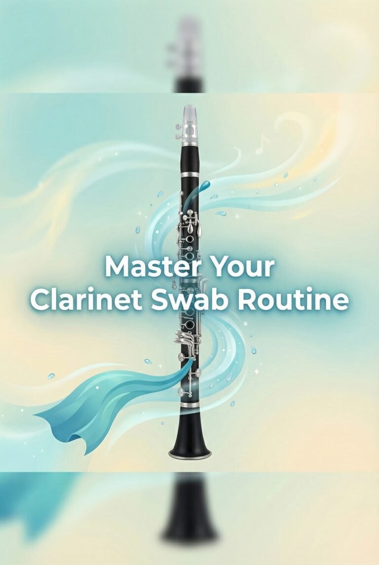 Clarinet swab guide for moisture control and pad care